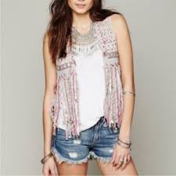 Free People | Jackets & Coats | Free People A Stitch In Time Rag Fringe ...